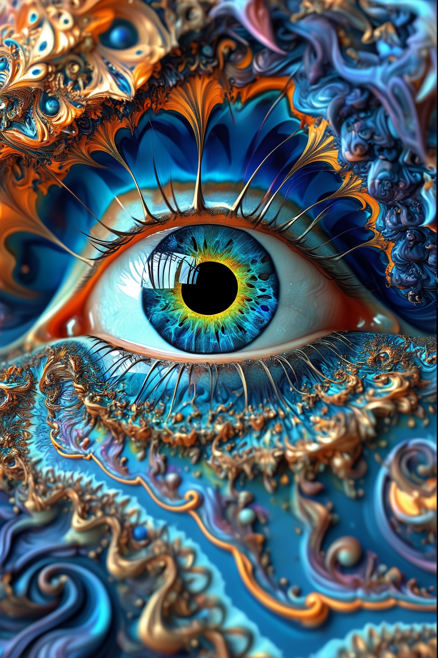 Eyes, Fractal iris,fantasy bea | image created by maehara | Tensor.Art