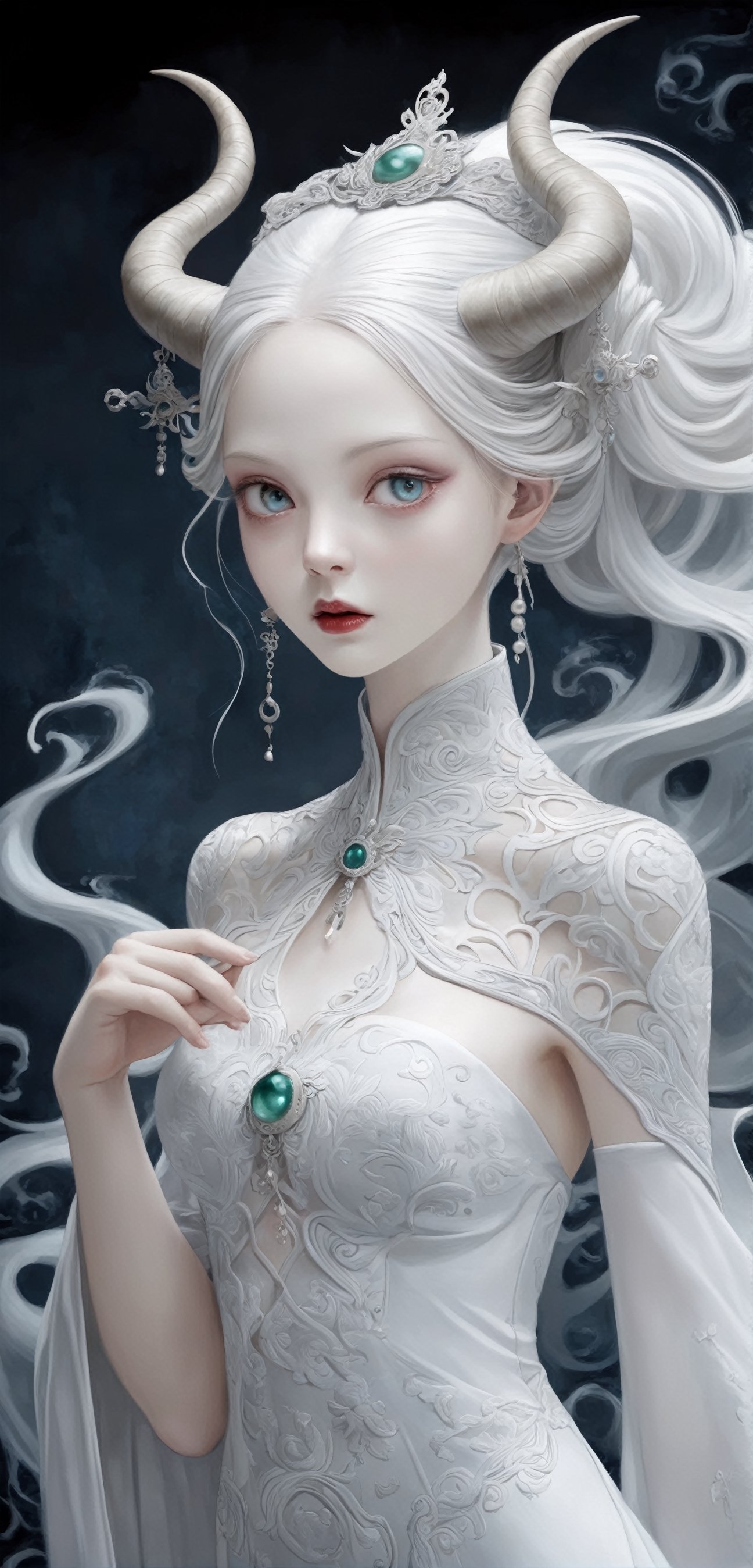 beautiful albino woman, in a | image created by maehara | Tensor.Art