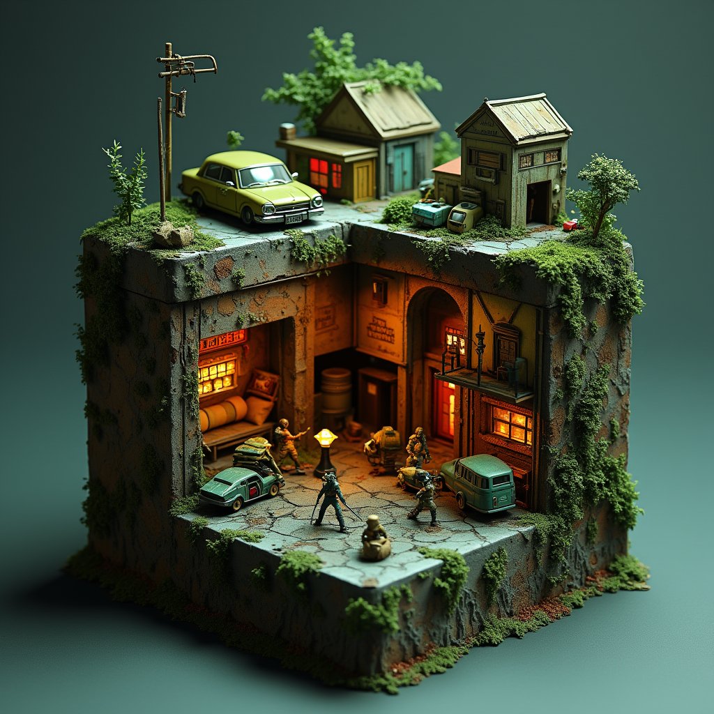 Isometric diorama of a post-ap | image created by maehara | Tensor.Art