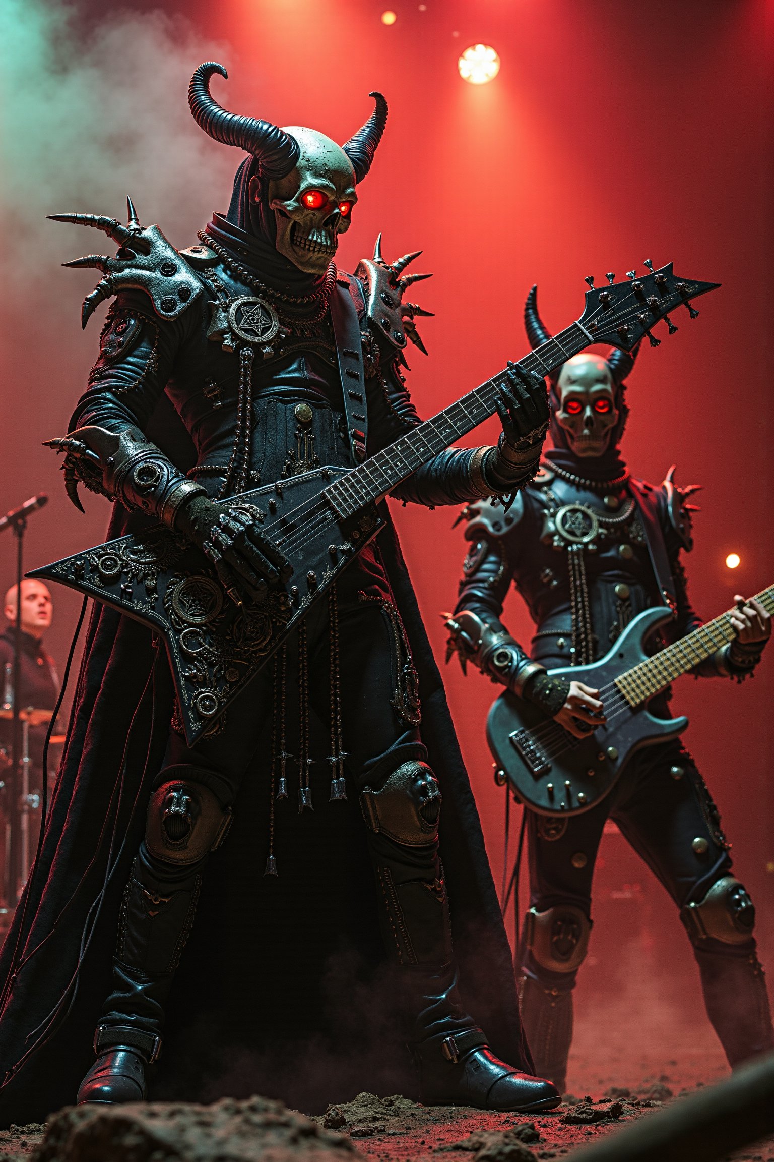 A sinister three-piece black m | image created by maehara | Tensor.Art