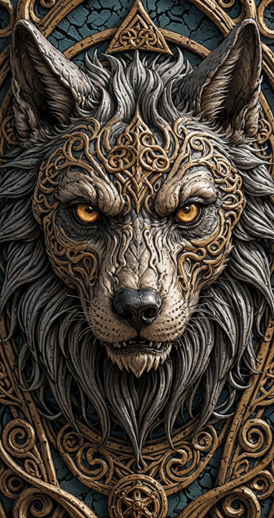 SKULL wolf DETAILED LINE, Illu | image created by Mugen_Print | Tensor.Art