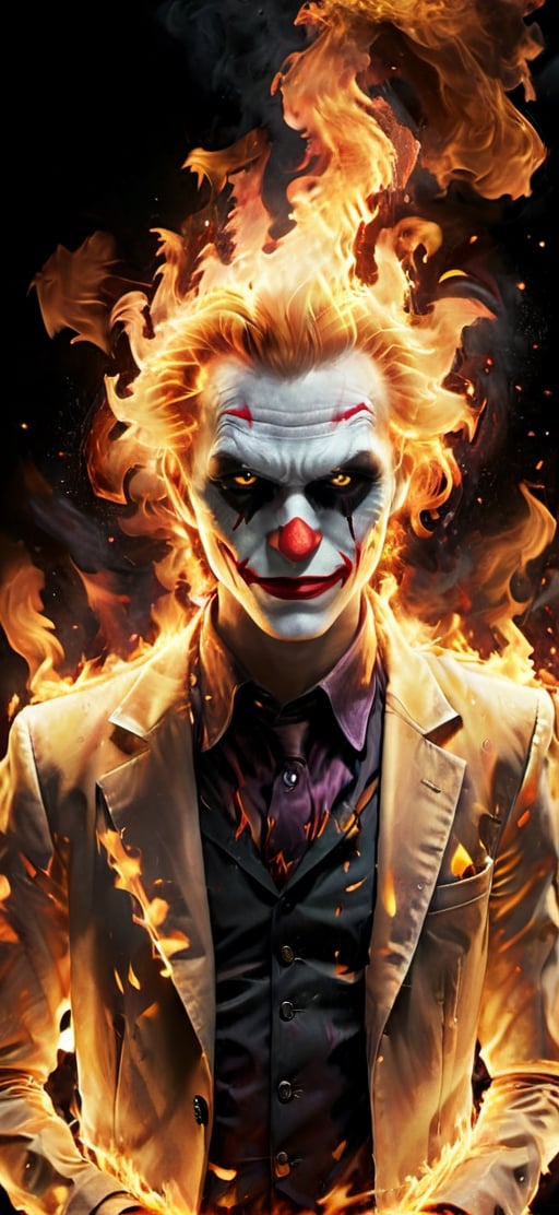 create aburning card joker, r | image created by Decyfer30 | Tensor.Art