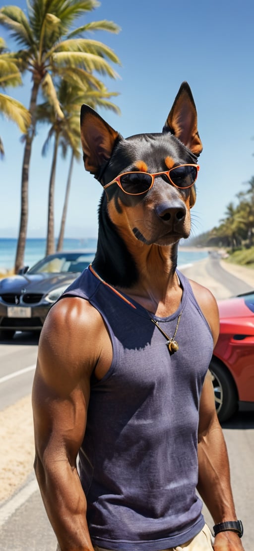 create a human with dobermann | image created by Decyfer30 | Tensor.Art