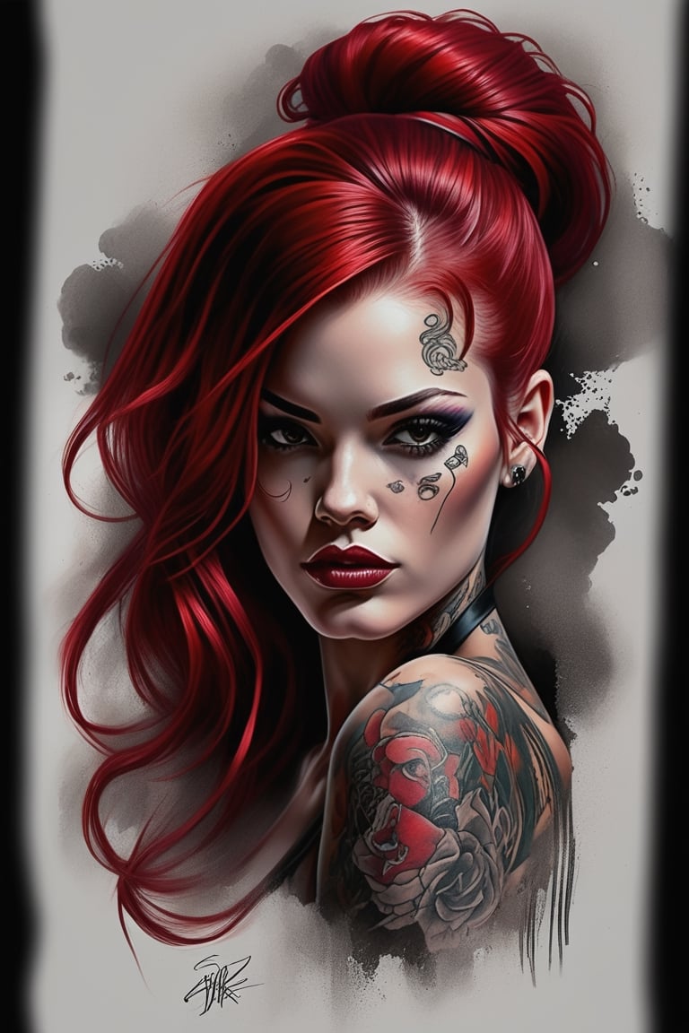 Tattoo sketch, by enki bilal, | image created by Chongas | Tensor.Art