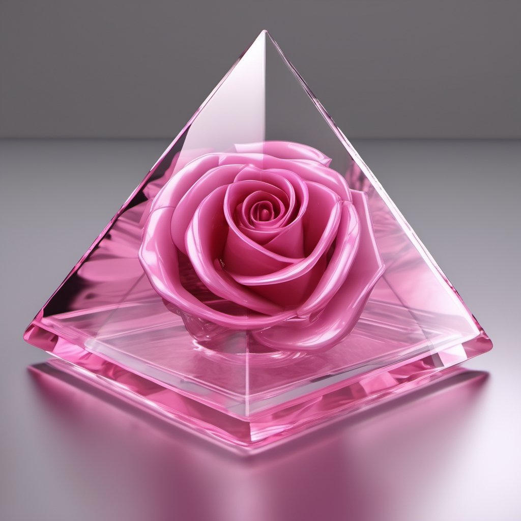 glass pink rose like shape of | image created by bun | Tensor.Art