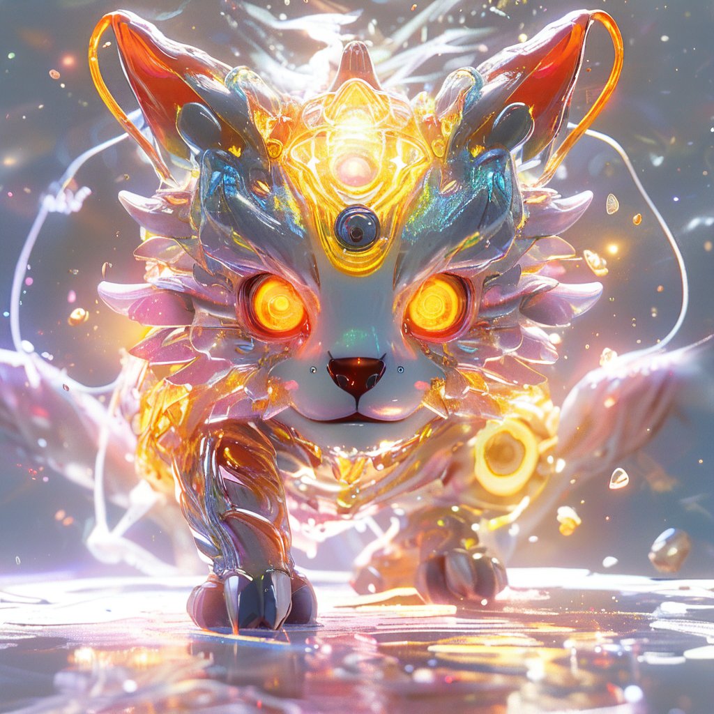 A shining Fudo Myoo with a cyb | image created by gohgohgoh-ha | Tensor.Art