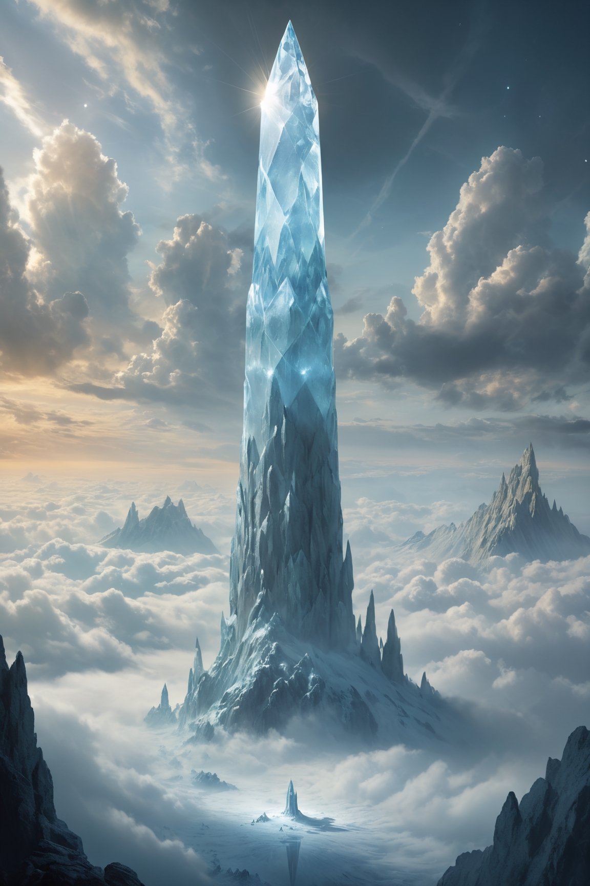 Crystal pillar raising above r | image created by UntunedUniverse ...