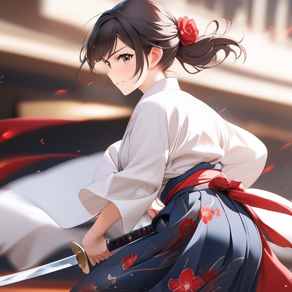 white kimono and sword | image created by nga | Tensor.Art