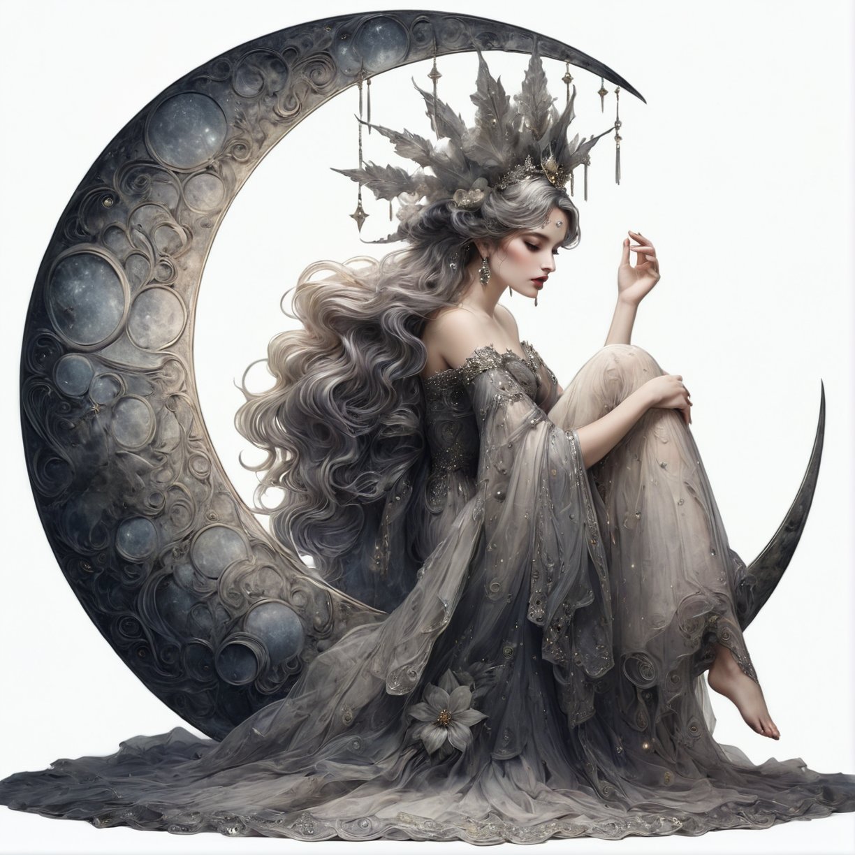 Grey Moon Queen | image created by arc | Tensor.Art