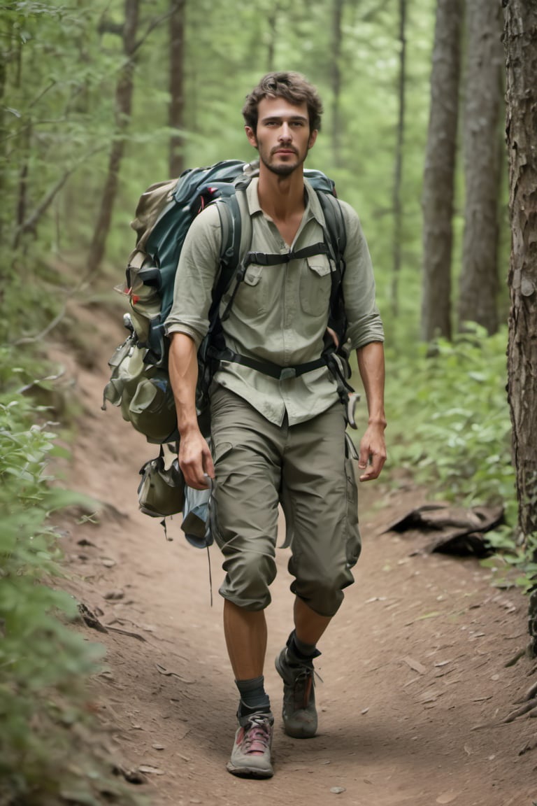 Hiking in the forest | image created by LaRecalcada | Tensor.Art