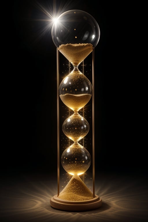 A colossal hourglass of golden | image created by Servibot | Tensor.Art