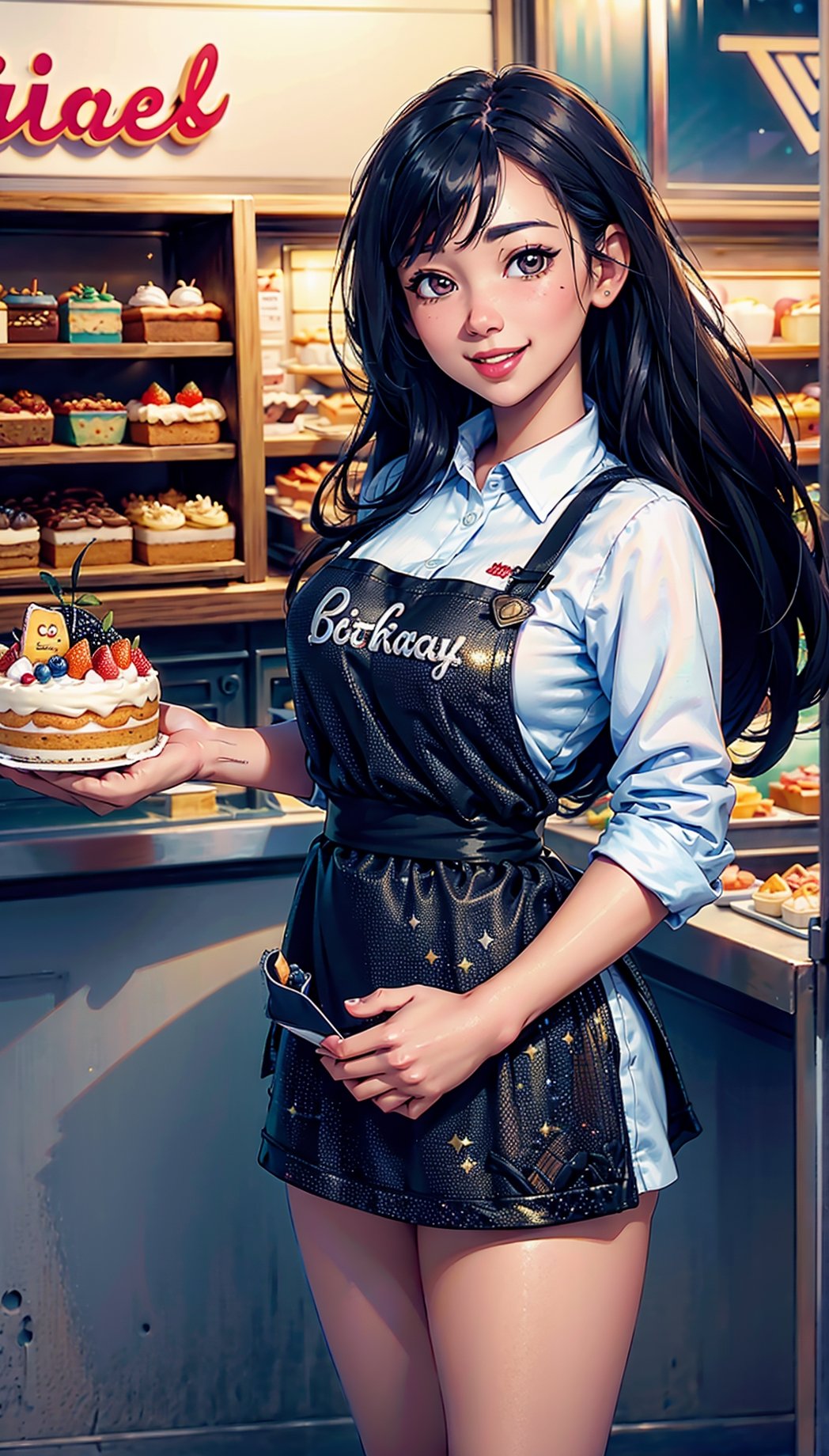 A woman selling cake,full body | image created by Mugen_4 | Tensor.Art