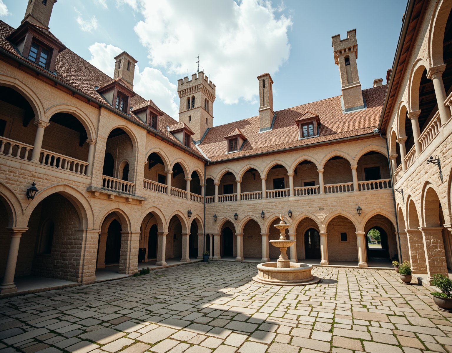 Castle Courtyard (Set of 4) T | image created by Whimsical Artist ...