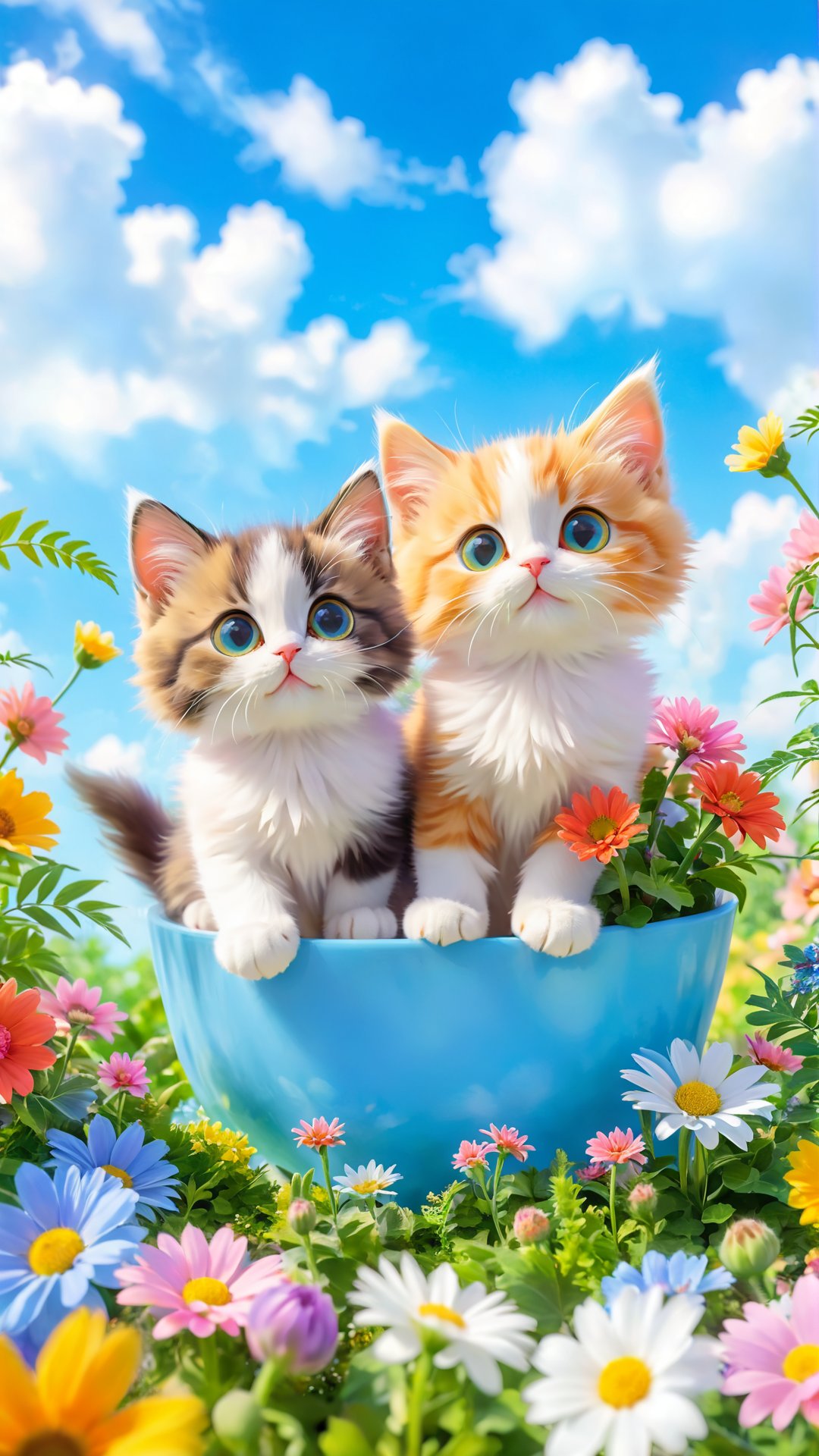 Three adorable, fuzzy kittens | image created by Grace Jian ai | Tensor.Art