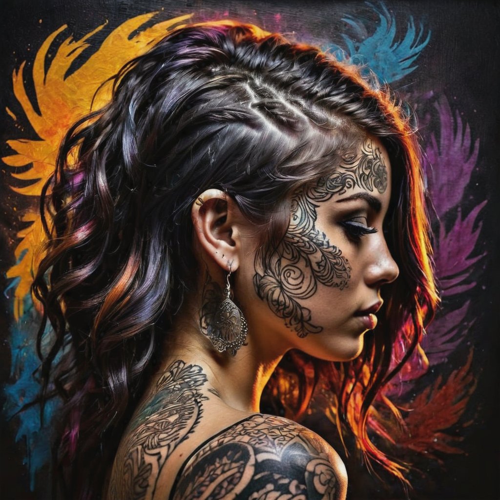 Maximalist tattoo and hair por | image created by Josep Barnett ...
