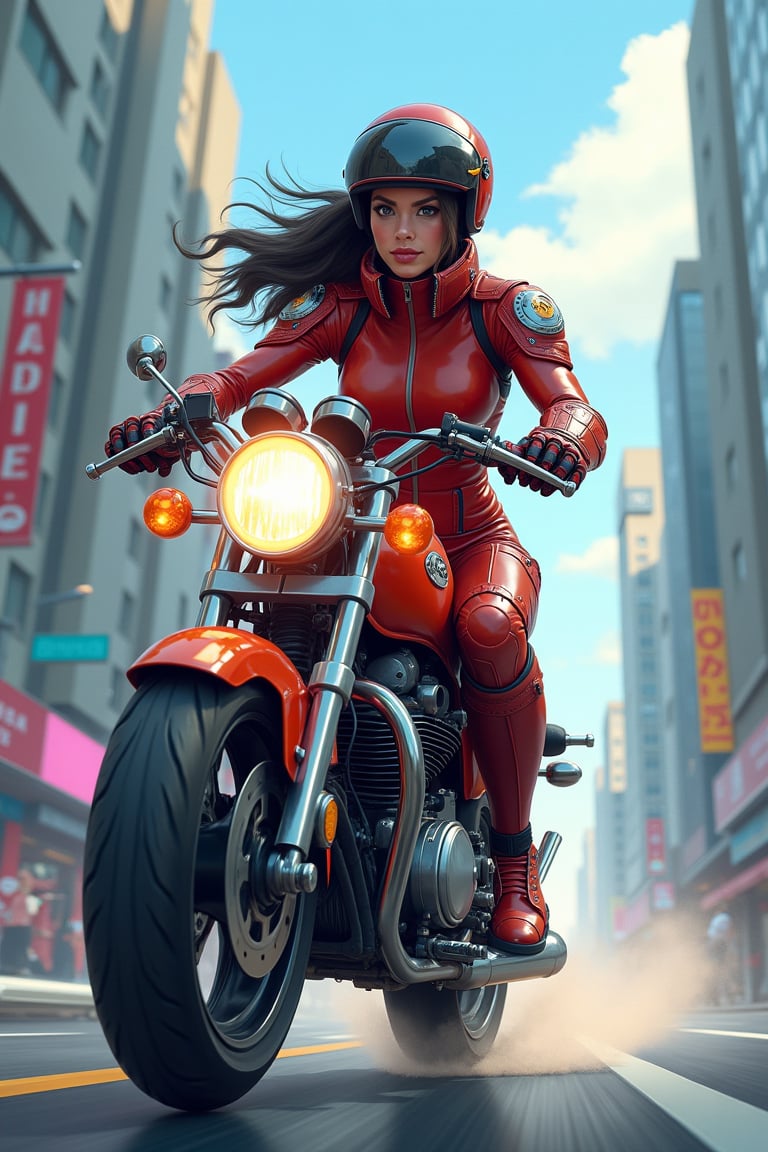 Cyborg girl on bike (1/6) | image created by EclipseKww | Tensor.Art