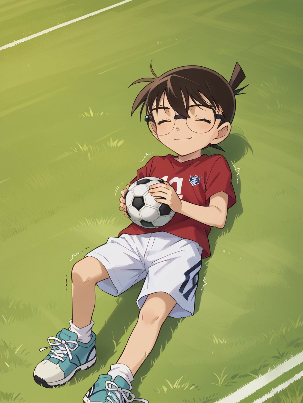 Conan bermain bola | image created by Joyaiart | Tensor.Art