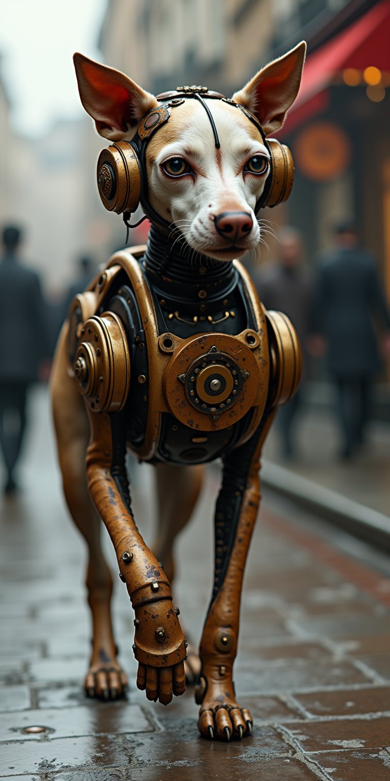A steampunk art cyborg dog wit | image created by Kennydead | Tensor.Art