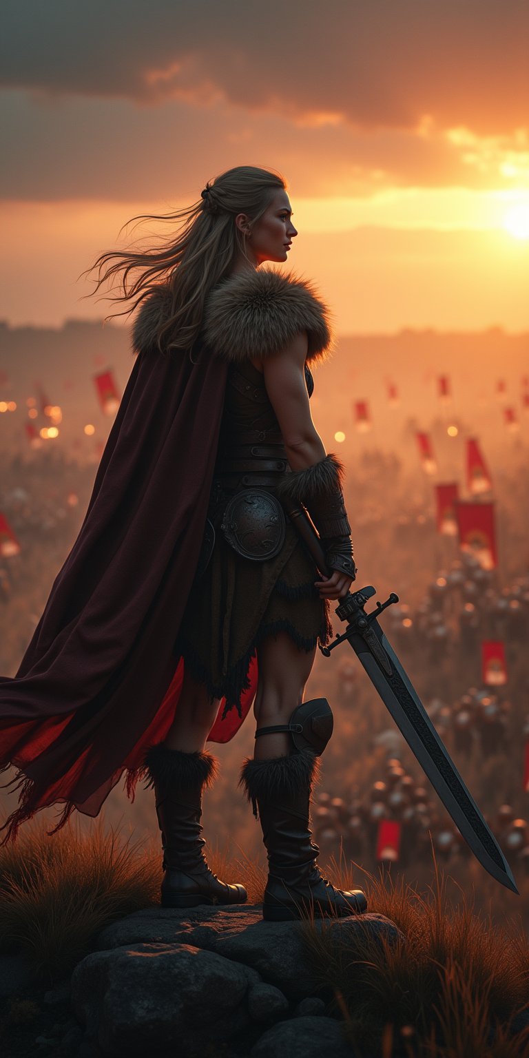 A fierce female barbarian warr | image created by Kennydead | Tensor.Art