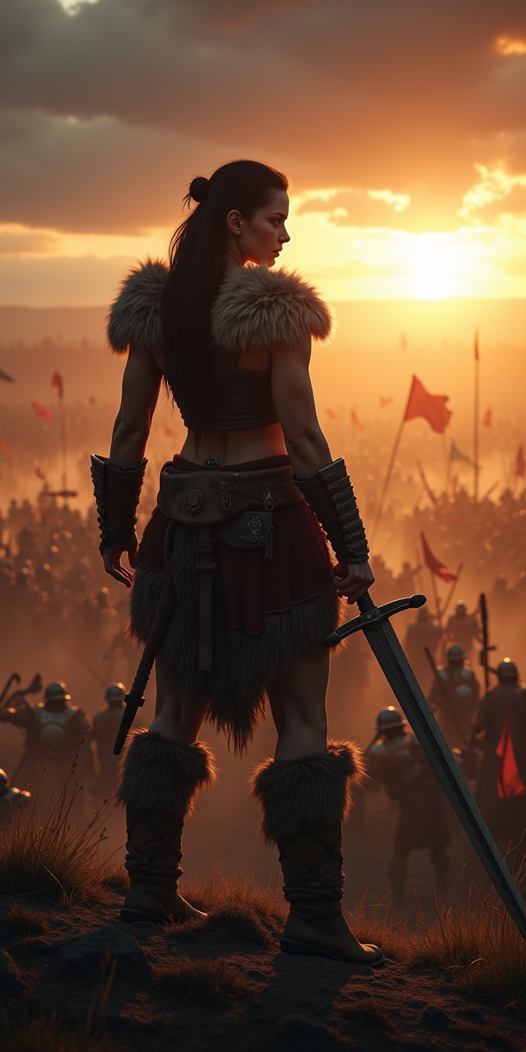 A fierce female barbarian warr | image created by Kennydead | Tensor.Art