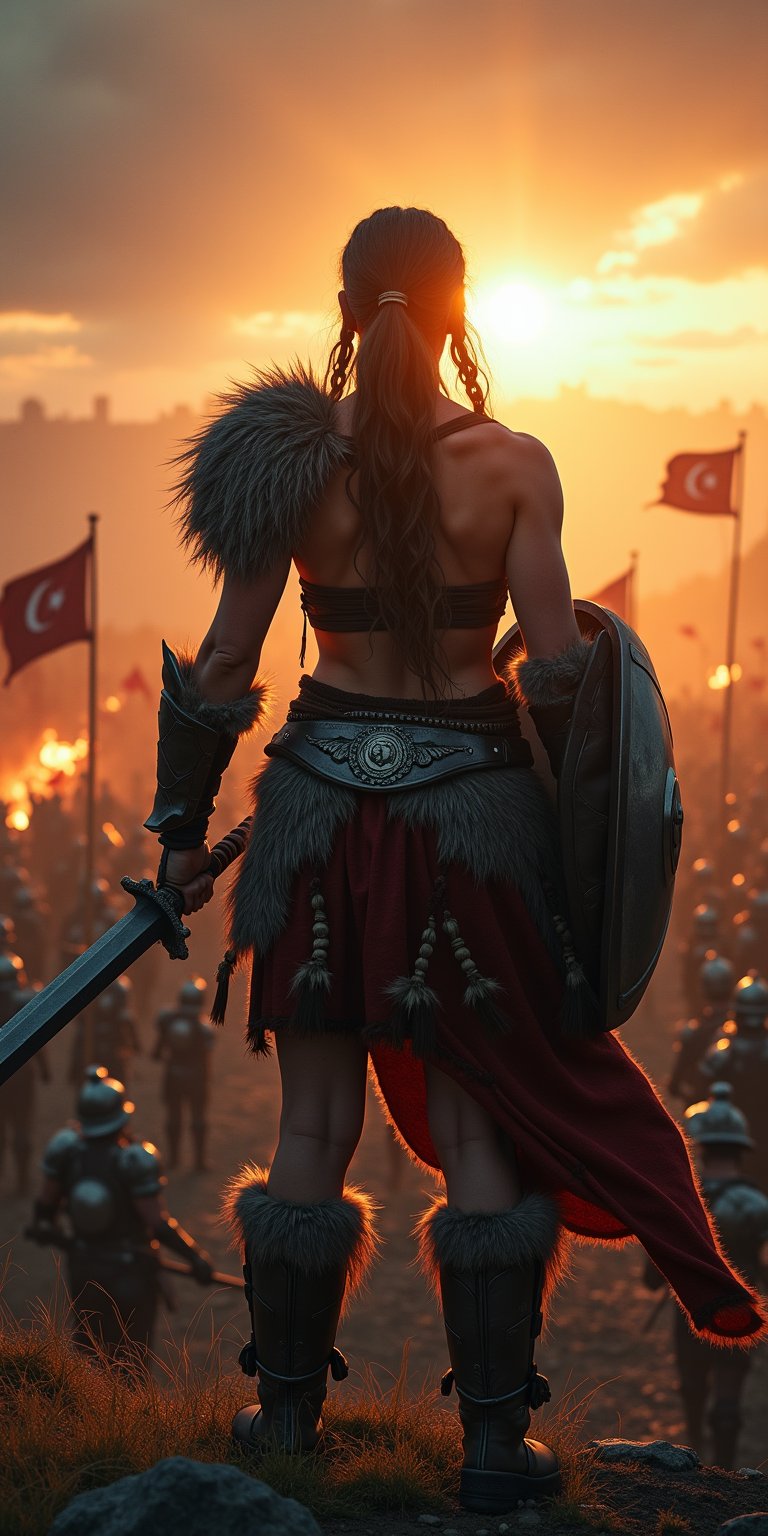A fierce female barbarian warr | image created by Kennydead | Tensor.Art