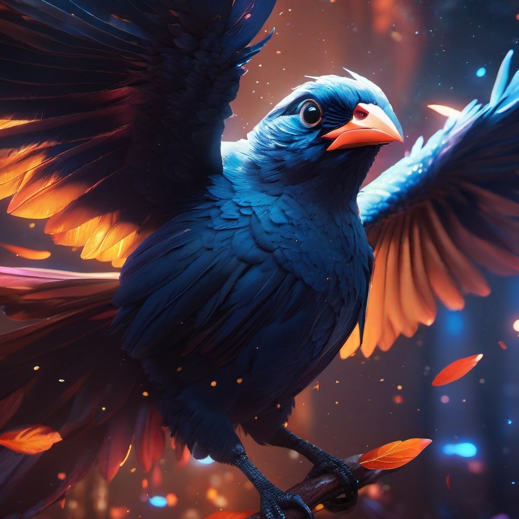A cosmic bird, majestic, full | image created by SometimesWitchy ...