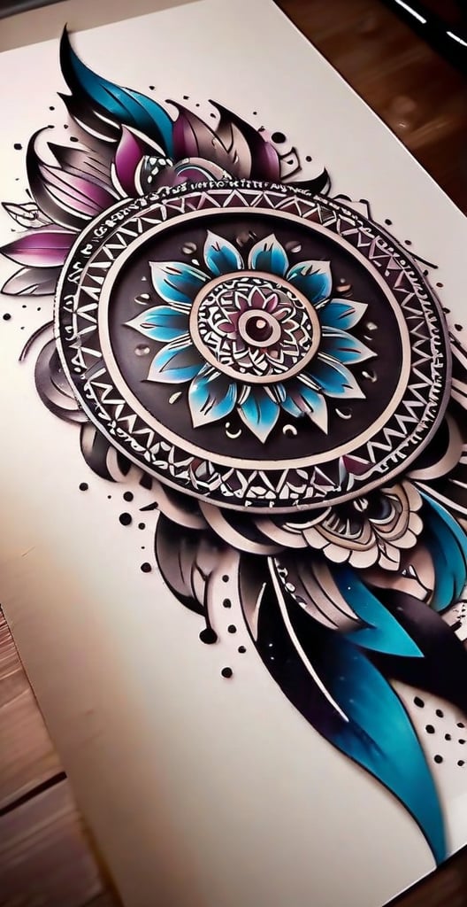 Zentangle, Mandala, Tangle, Ta | image created by J-Erele | Tensor.Art