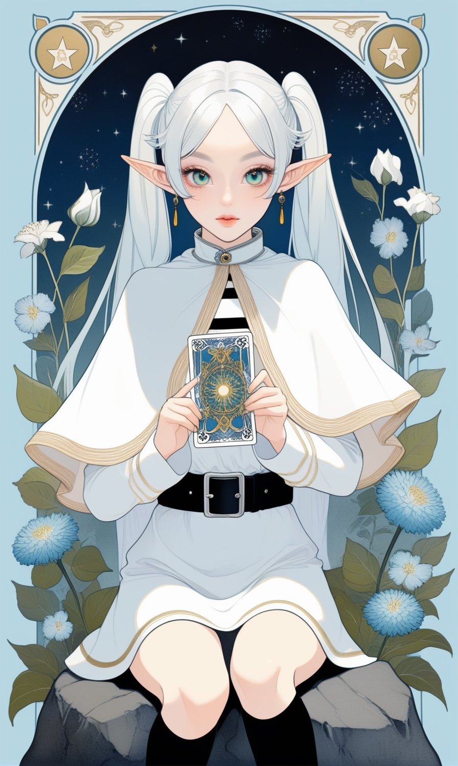 Frieren tarot | image created by R de oro | Tensor.Art