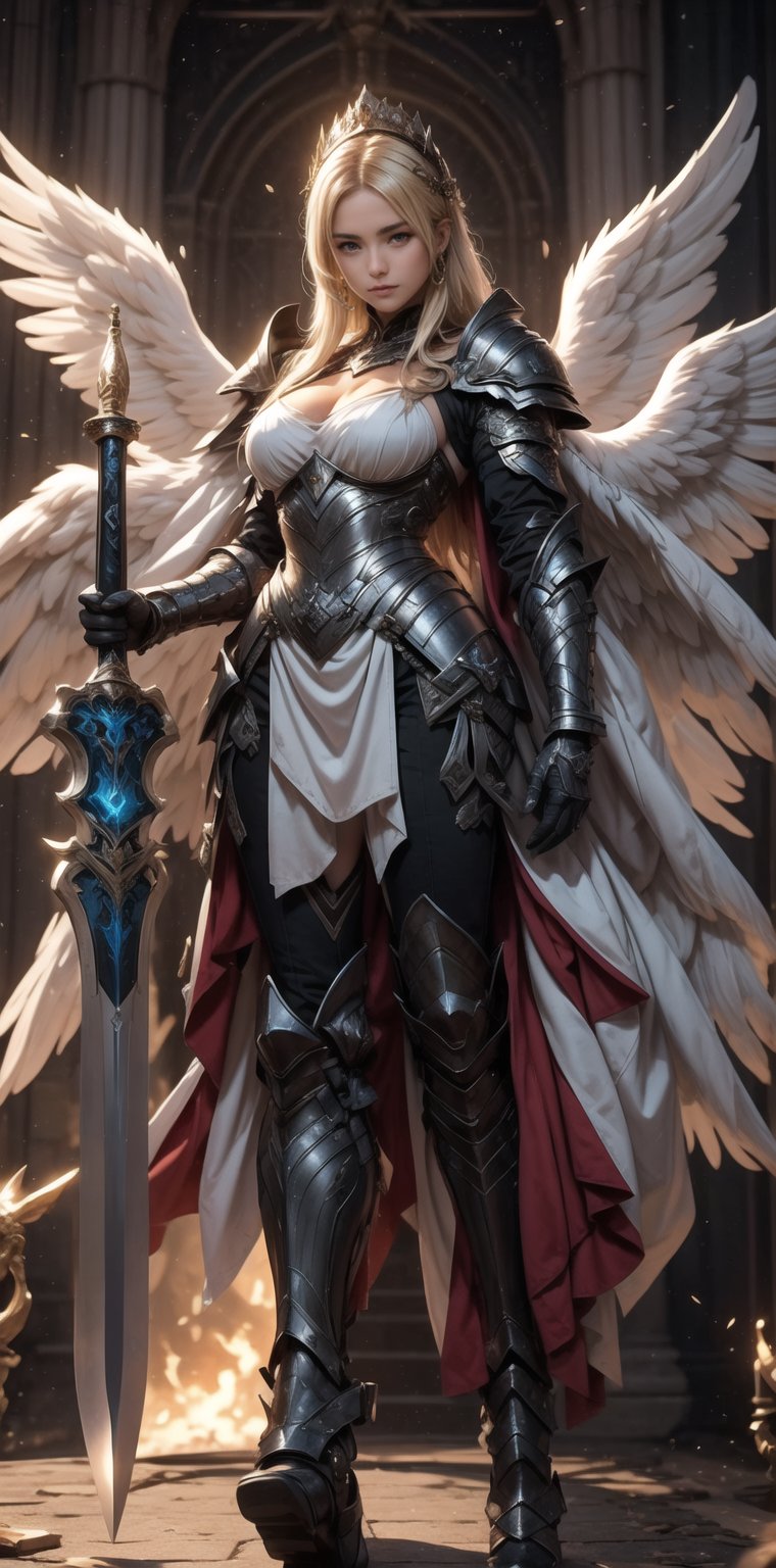 A majestic warrior-angel stand | image created by lingko | Tensor.Art