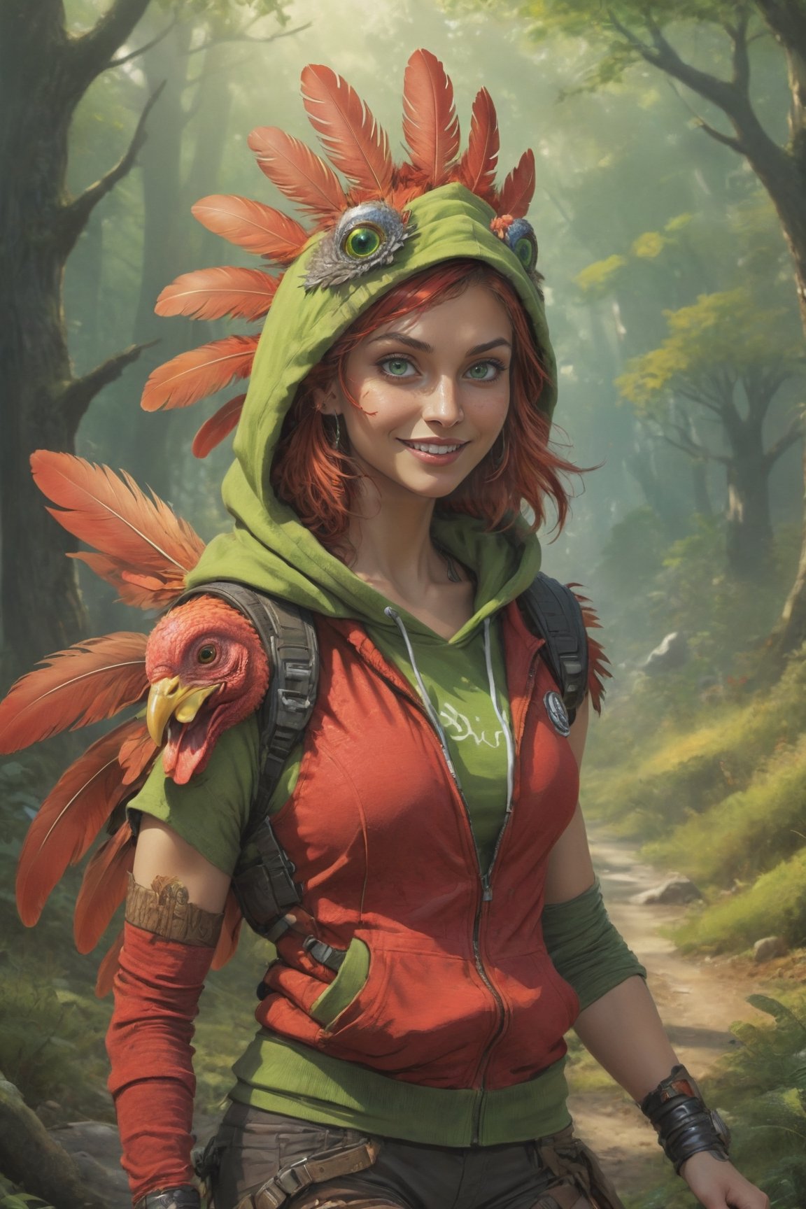 feathery turkey Woman Sci-Fi R | image created by fantomas | Tensor.Art