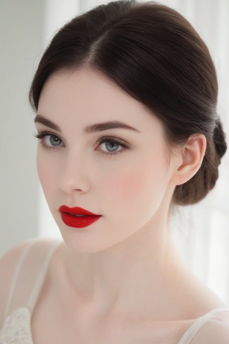 Attractive woman pale skin red | image created by Marcela | Tensor.Art