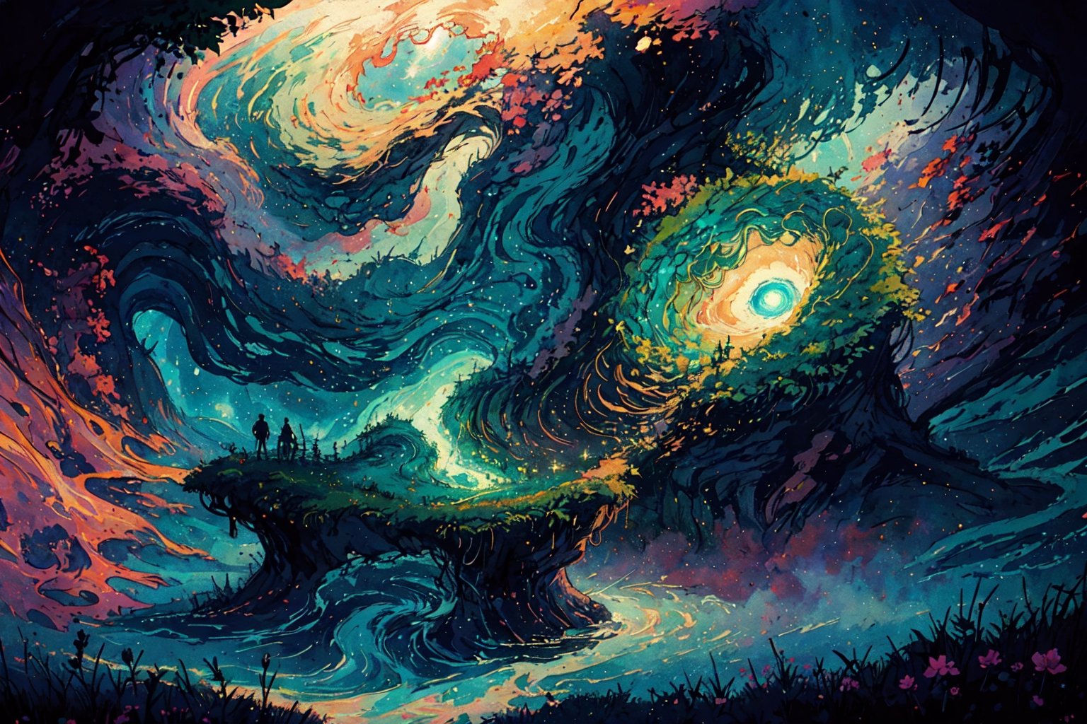 A whimsical swirling vortex of | image created by 靜川湊 | Tensor.Art