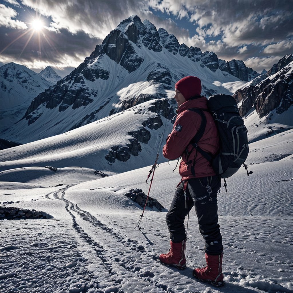 Extreme climber stands tall at | image created by user ...