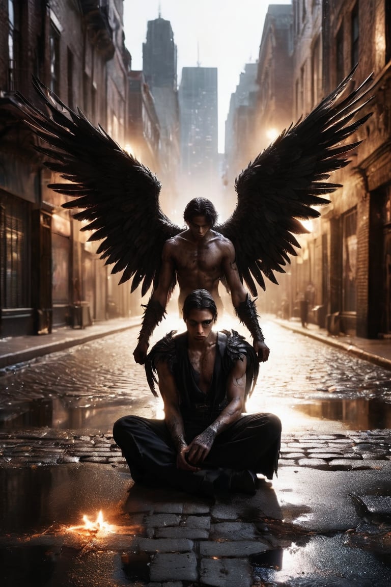 fallen angel Azrael | image created by Kobi | Tensor.Art
