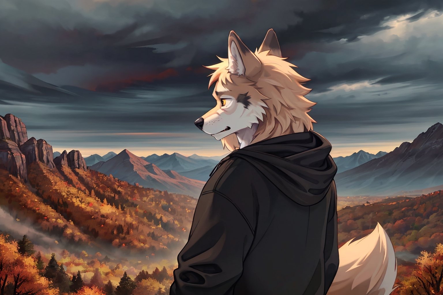 furry, fluffy, wolf, male, han | image created by YoLonip | Tensor.Art