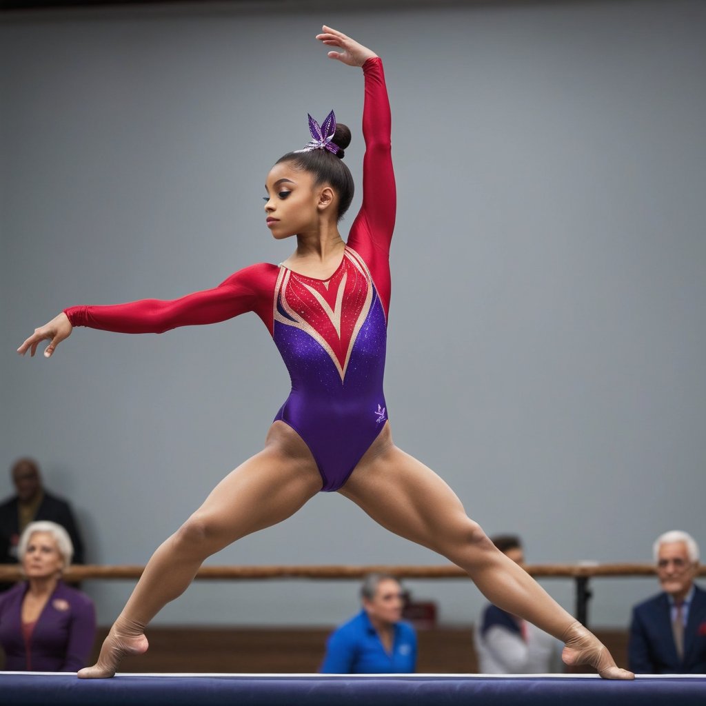 Gymnast, dynamic pose, square | image created by user ...