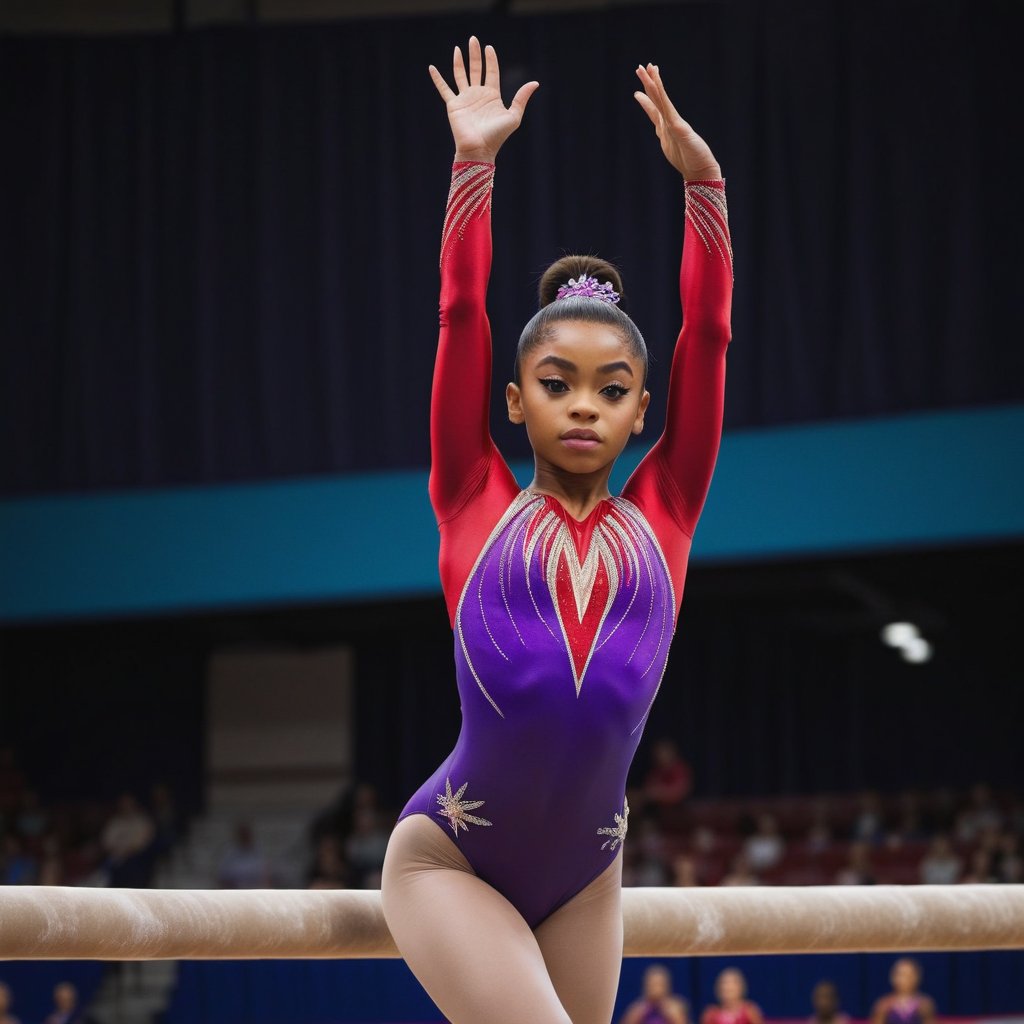 Gymnast, dynamic pose, square | image created by user ...