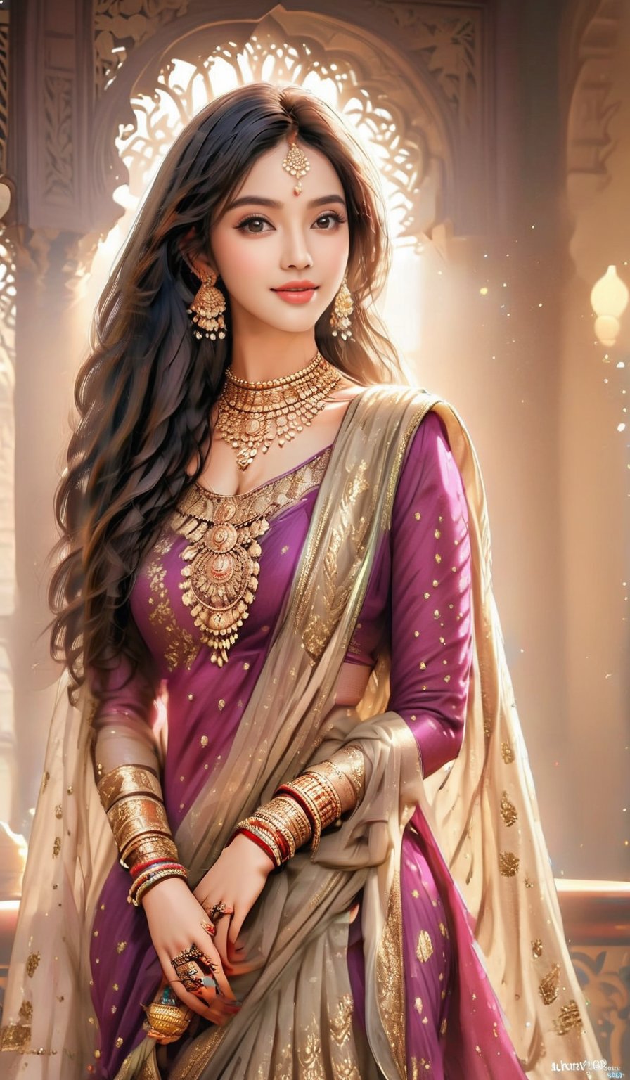 A majestic Indian queen, adorn | image created by Imageized | Tensor.Art