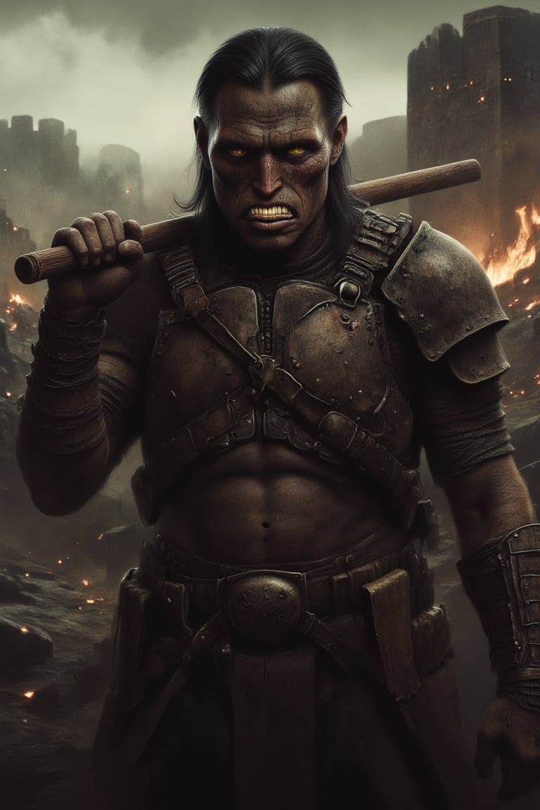 Orc elite warrior holding a la | image created by Aderek514 | Tensor.Art