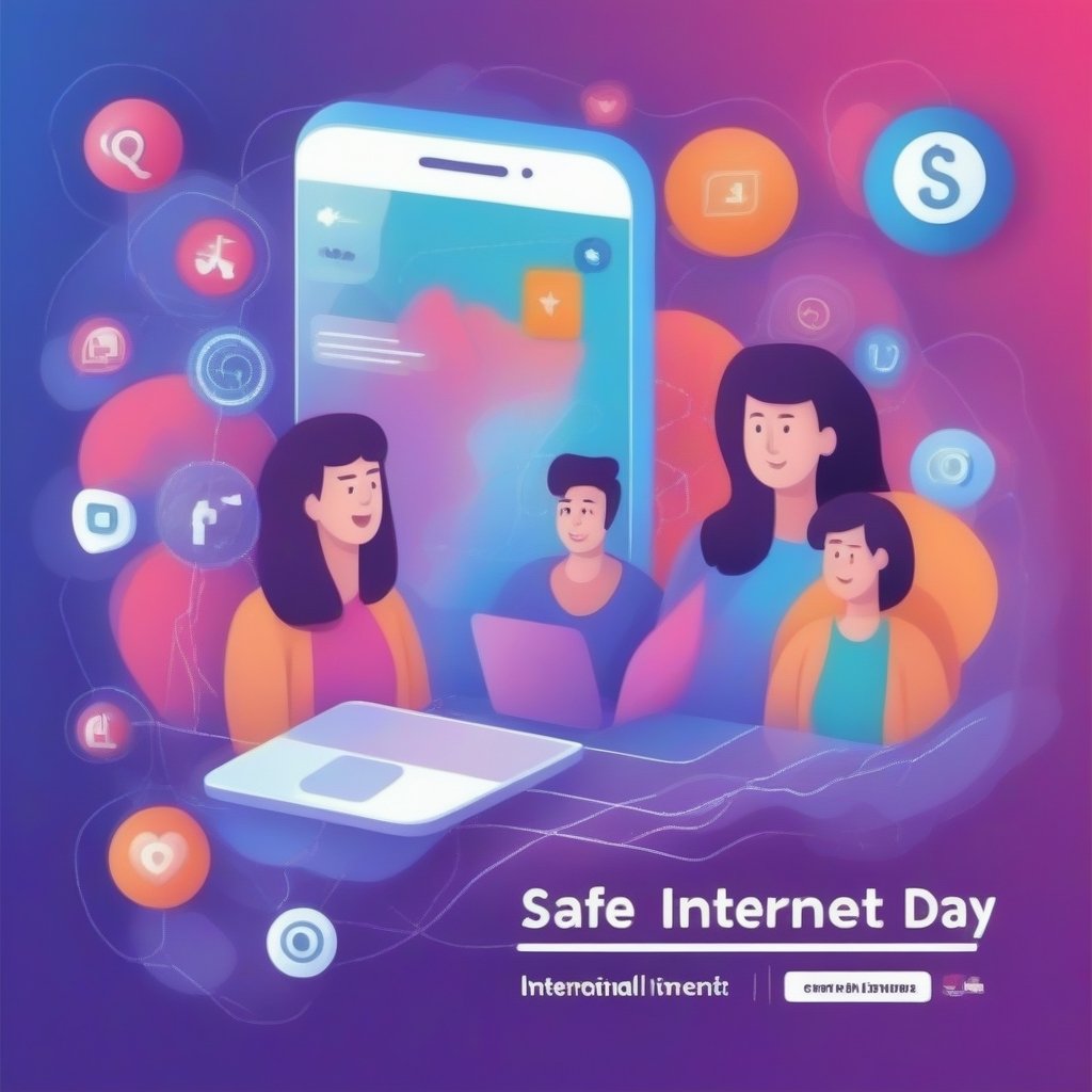 Safe Internet Day | image created by Luciano S B | Tensor.Art