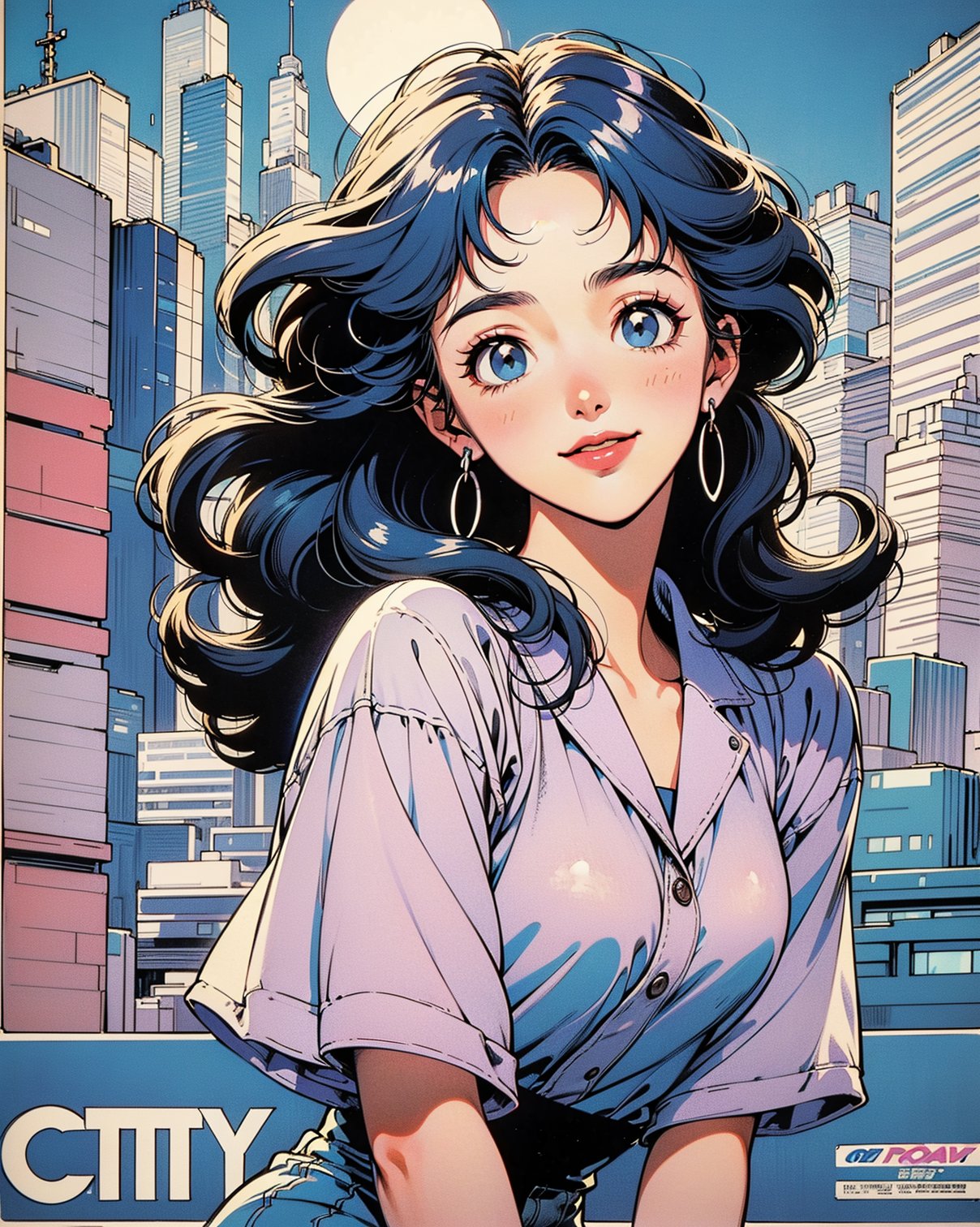 (80's, retro, city pop poster: | image created by Omar Alabdulhadi ...