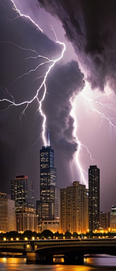 Storm over the city | image created by DRD | Tensor.Art