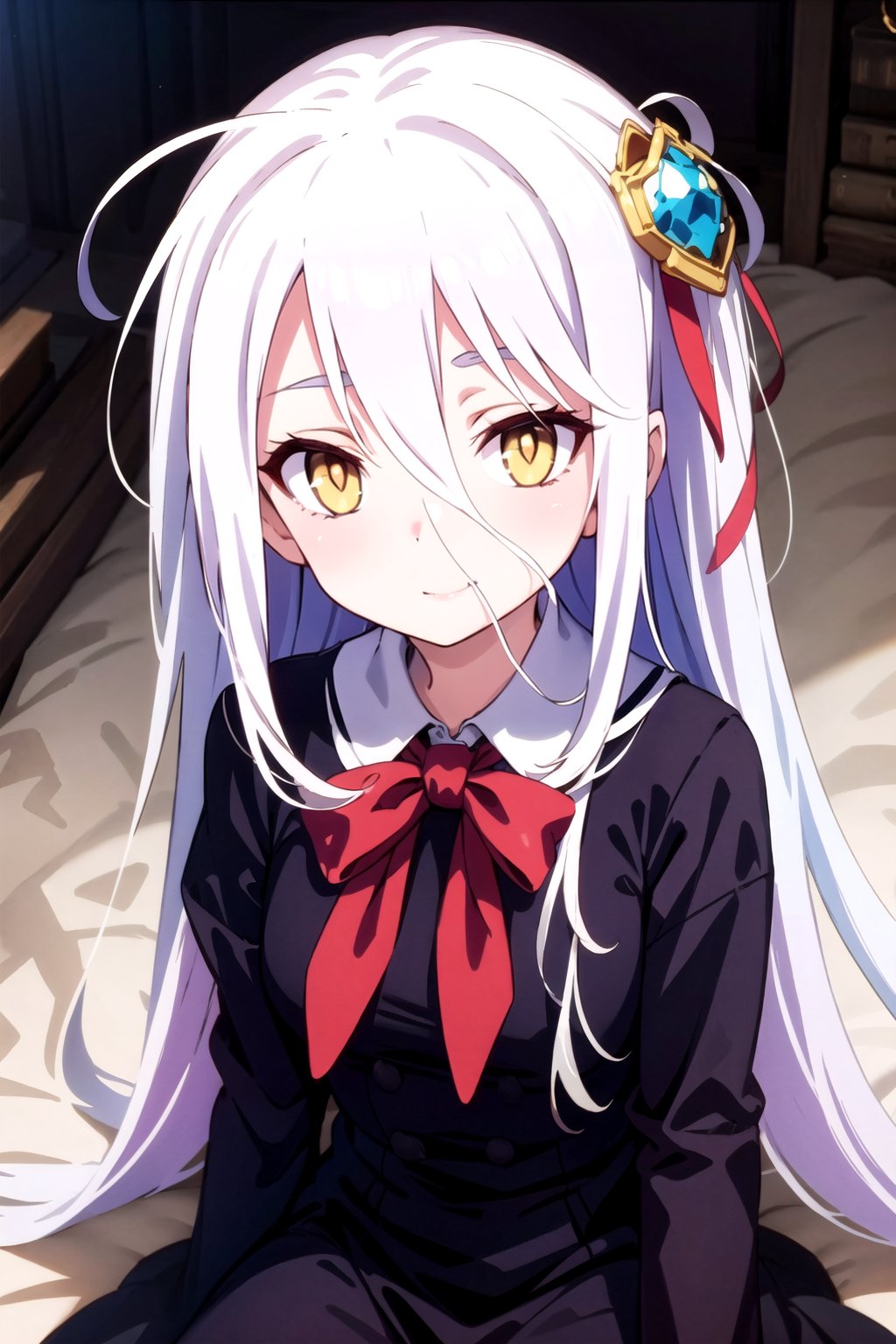 shiro,white_hair,long_hair,yel | image created by Rickk | Tensor.Art