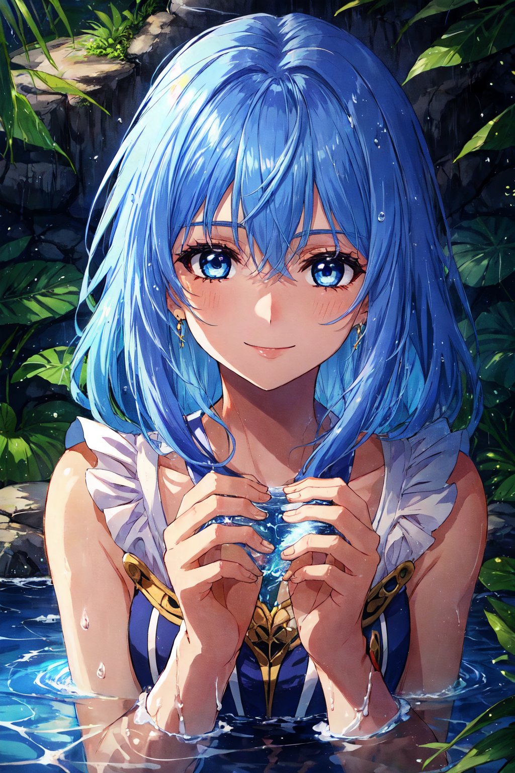Blue on Pond | image created by Newman Titanium | Tensor.Art