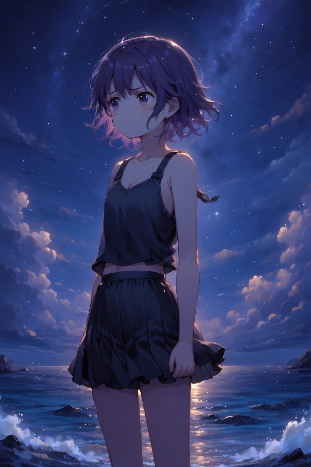 Tomboy at the beach | image created by Labrina | Tensor.Art