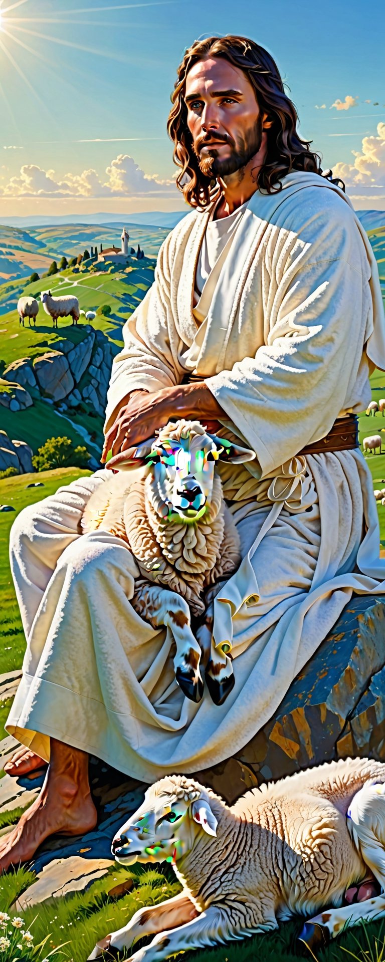 Jesus wearing a simple and cle | image created by Shrita Ai | Tensor.Art