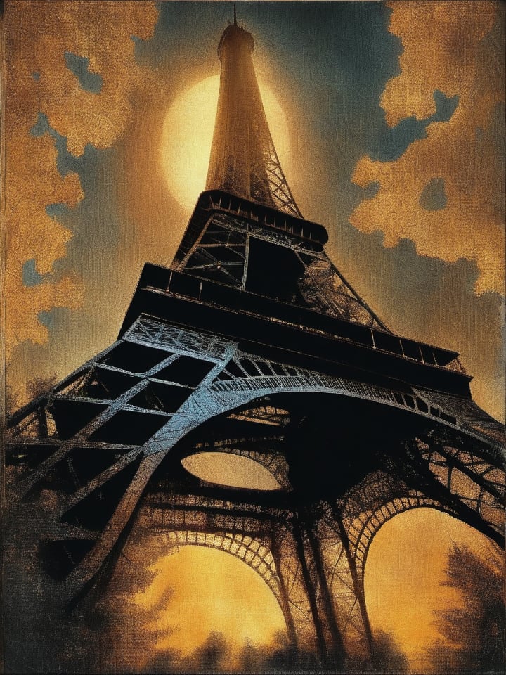 "A worms-eye view, the Eiffel | image created by Civet154 | Tensor.Art