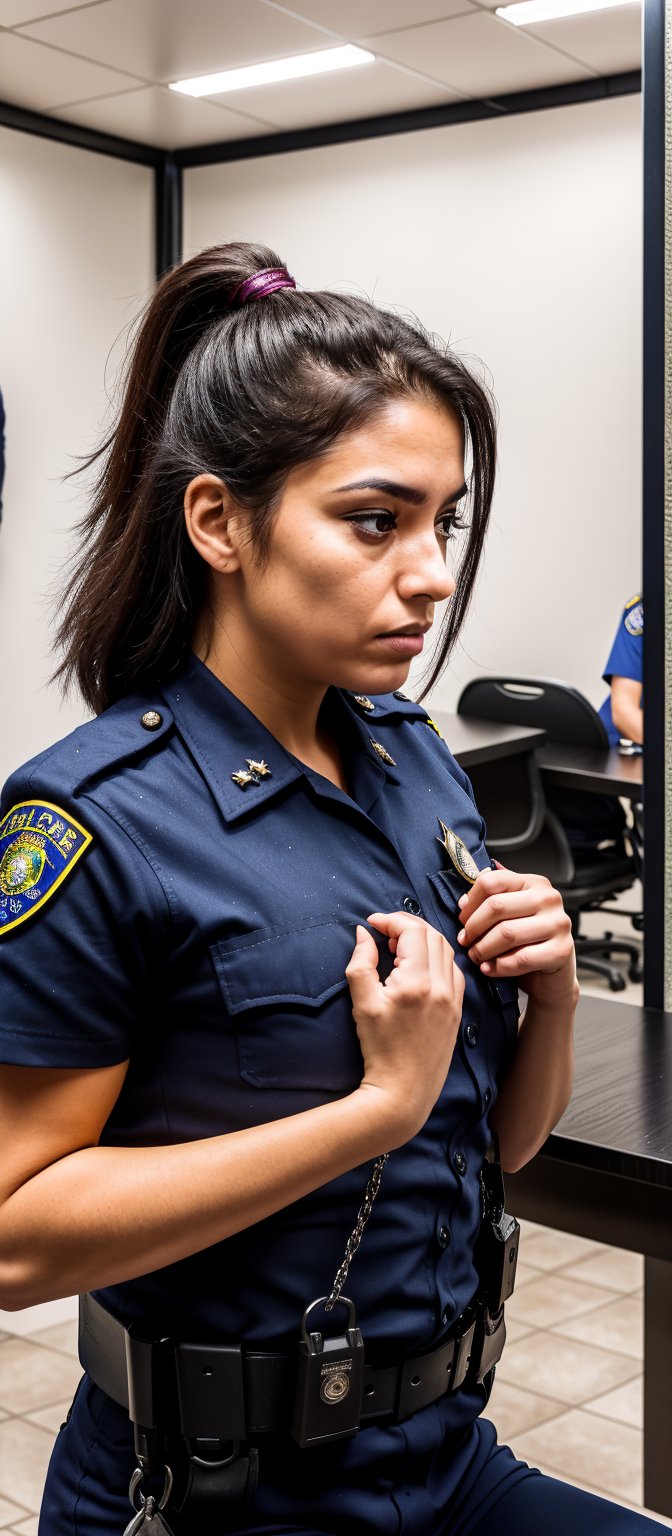 A mugshot of a woman with a so | image created by Ai Pro | Tensor.Art