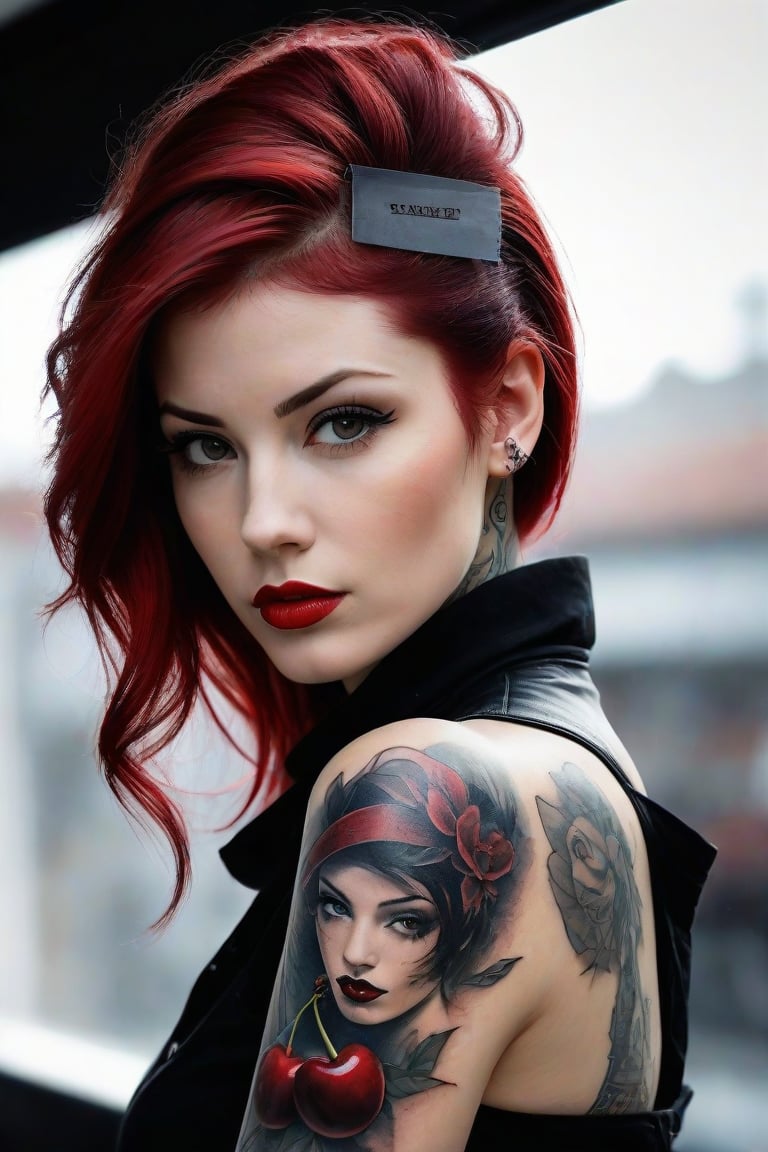 1 girl, Tattoo sketch, by enki | image created by Anonymous | Tensor.Art