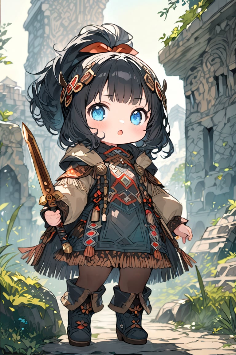 watercolor, 1girl, chibi, (ult | image created by nssOssn | Tensor.Art